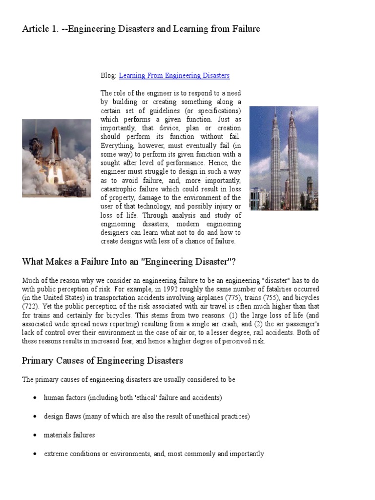 Engineering Disasters and Learning From Failure | PDF | Whistleblower ...
