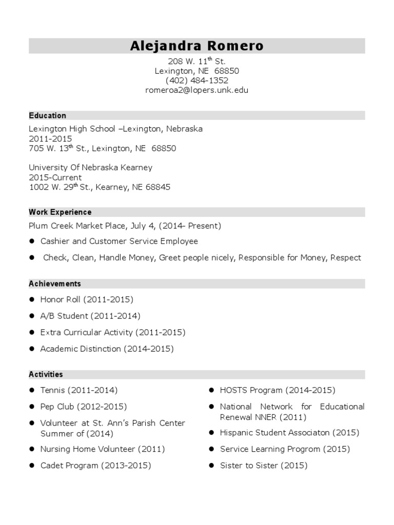 Alejandra Romero's Resume Summary | PDF | Foreign Language Studies