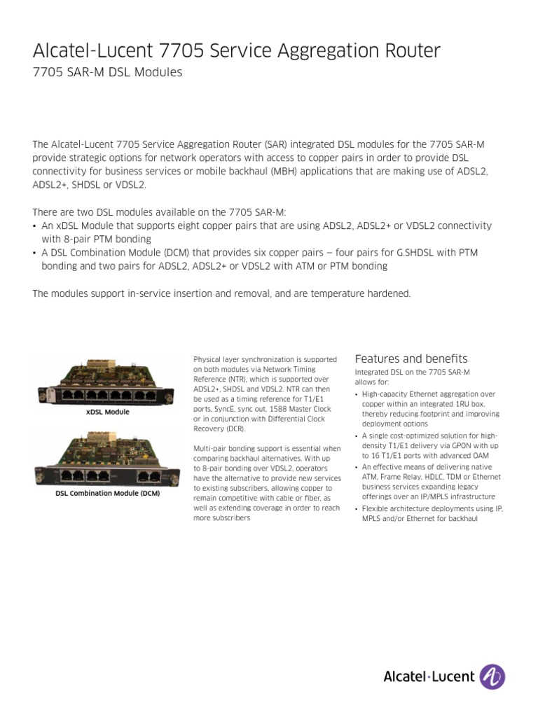 Pr1505011069en 7705 Sar-M DSL Datasheet | PDF | Digital Subscriber Line ...
