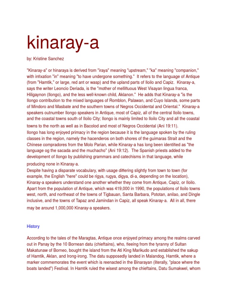 Kinaray-A/ Karay-A | PDF | Wedding
