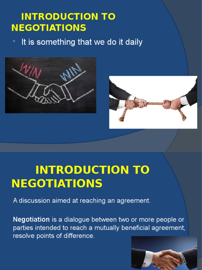 Introduction to Negotiation Skills | PDF | Bargaining | Negotiation