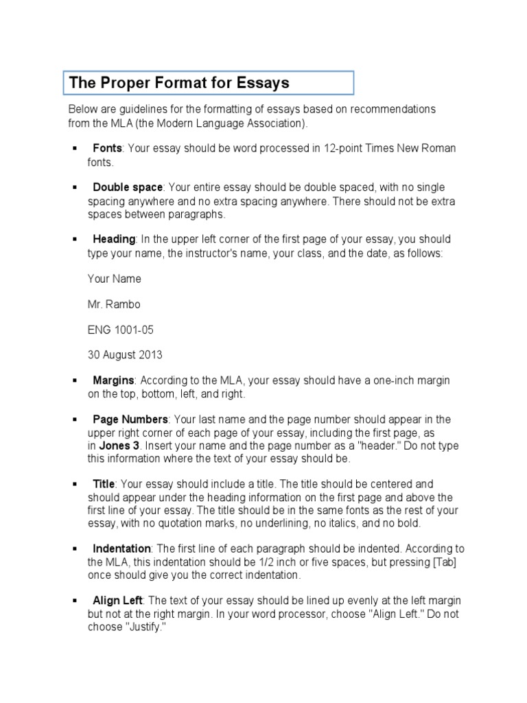 The Proper Format For Essays | Download Free PDF | Typefaces | Times ...