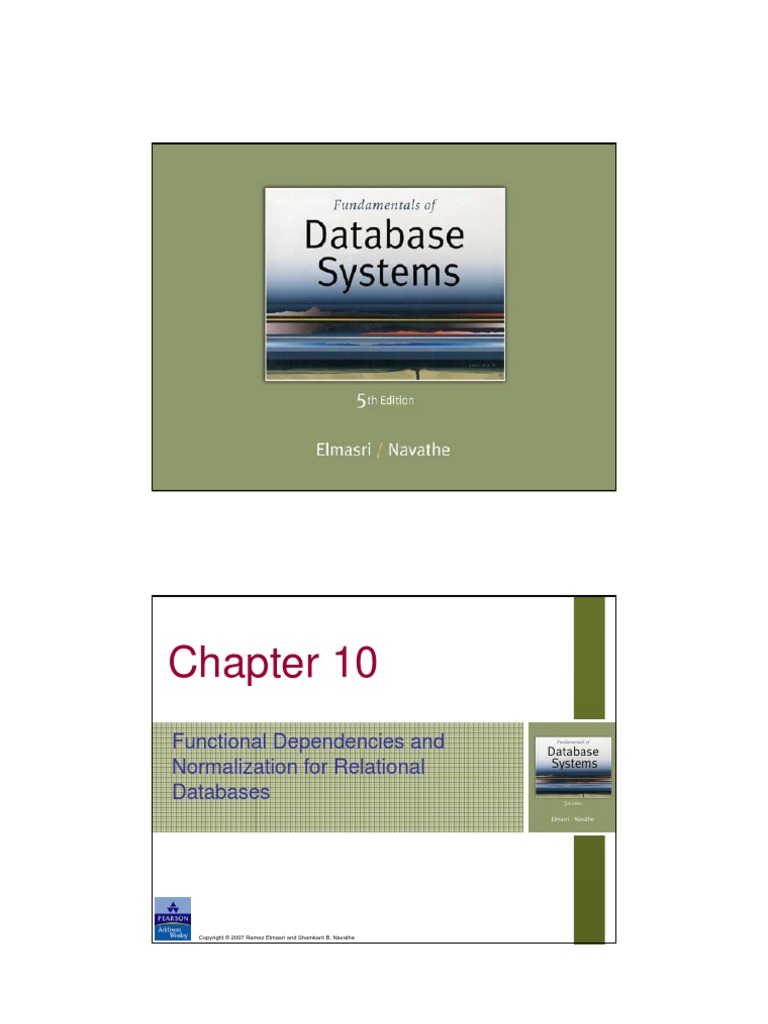 Chapter 10 Functional Dependencies And Normalization Pdf Relational