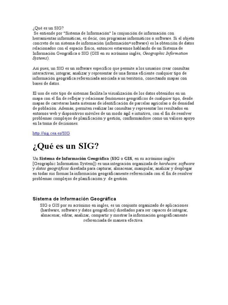 Qué Es Un SIG | PDF | Sistema de información geográfica | Software