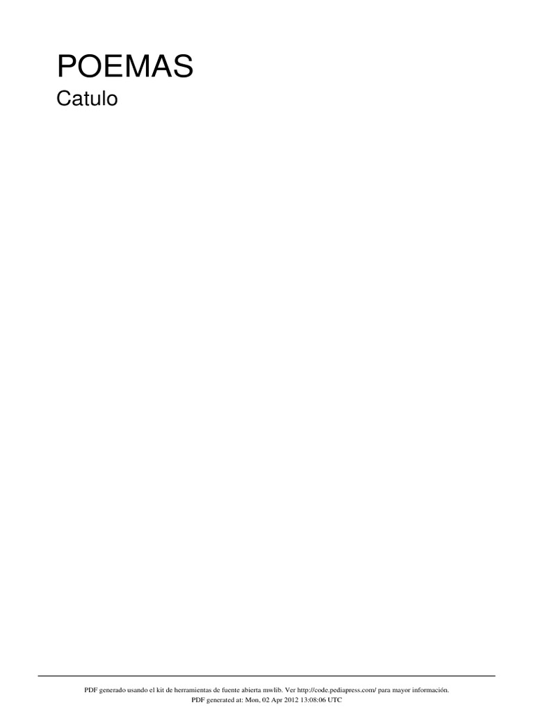 Poemas de Catulo: Antología Completa | PDF | Amor | Naturaleza
