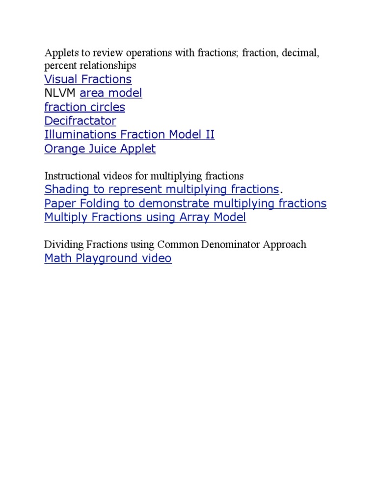 Fraction Websites | PDF
