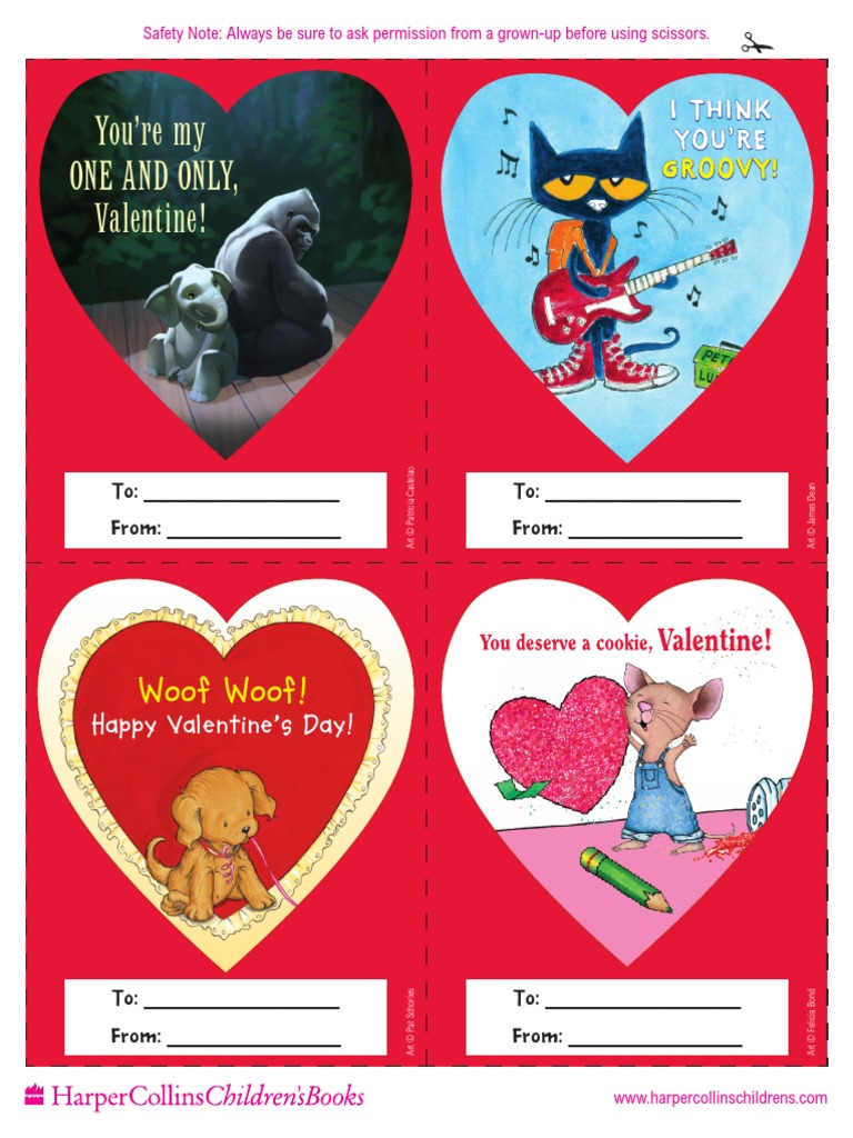 Printable Valentines From HarperCollins Children's Books | PDF
