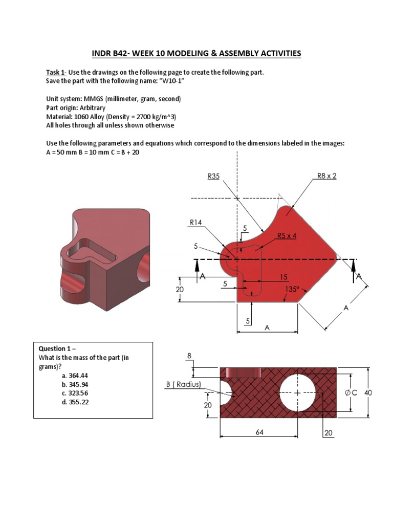 Week 10 Modeling & Assembly Activites | PDF | Density | Plane (Geometry)