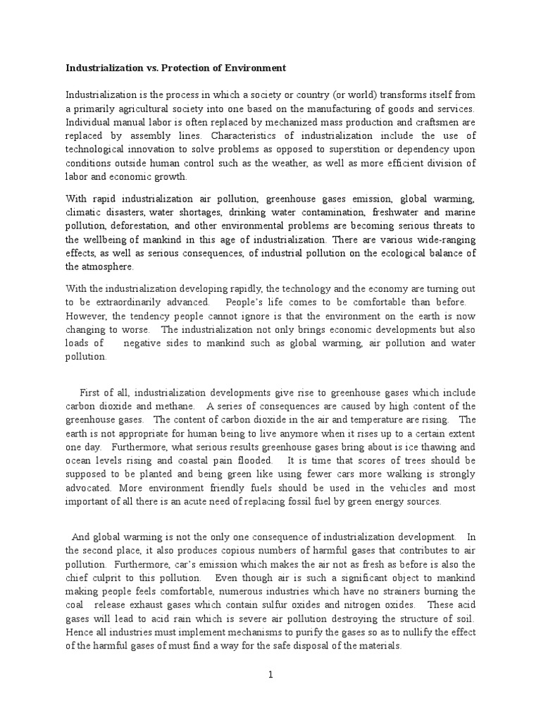 Industrialization's Impact on Climate Change | PDF | Greenhouse Gas ...