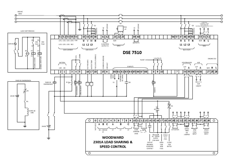 Woodward 2301A Load Sharing & Speed Control: Ct1 Ct2 Ct3 Ct4 SCR SCR | PDF | Electricity