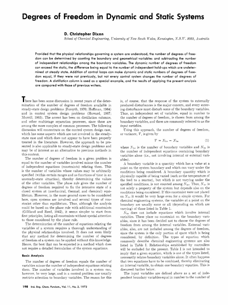 Degrees Freedom in Dynamic and Static Systems: Christopher | PDF ...