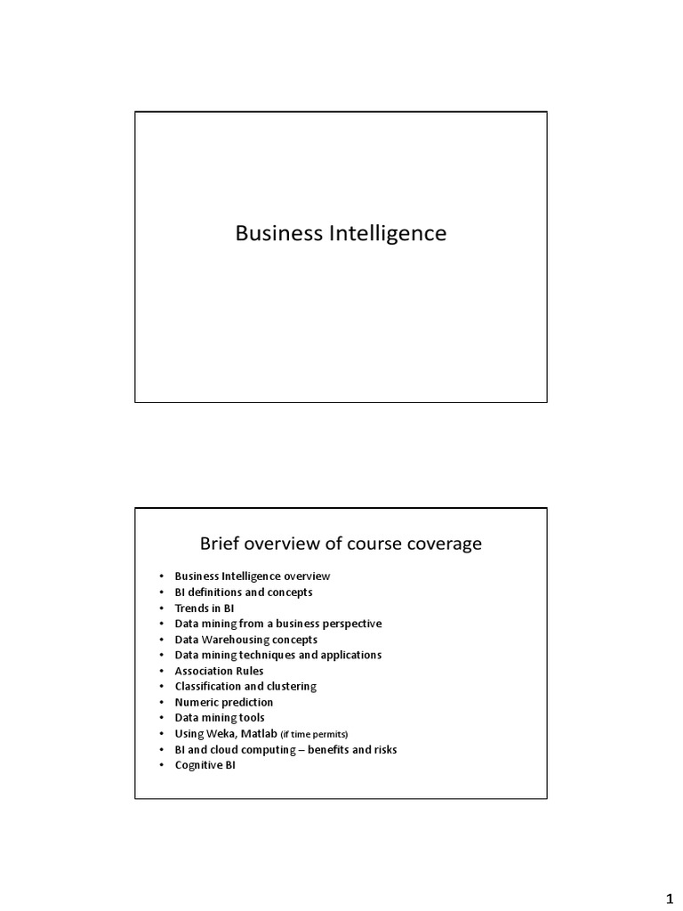 Business Intelligence: Introduction | PDF | Business Intelligence ...