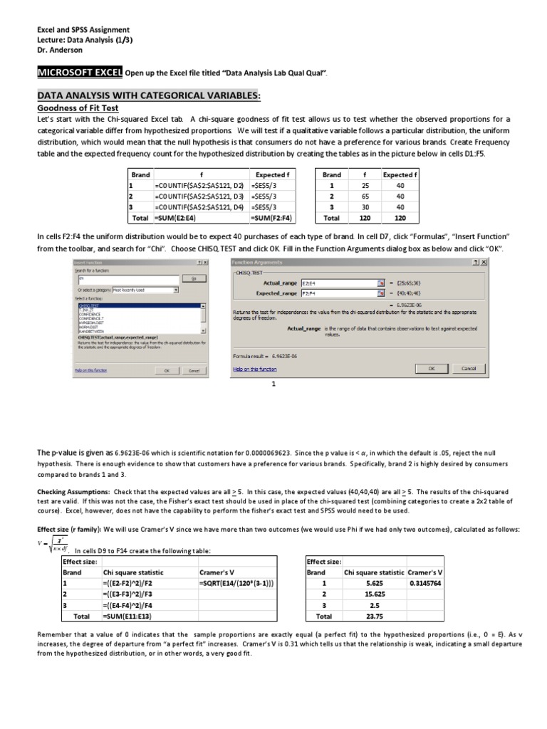 Data Analysis Data Lab - Qual Qual | PDF | P Value | Chi Squared Distribution