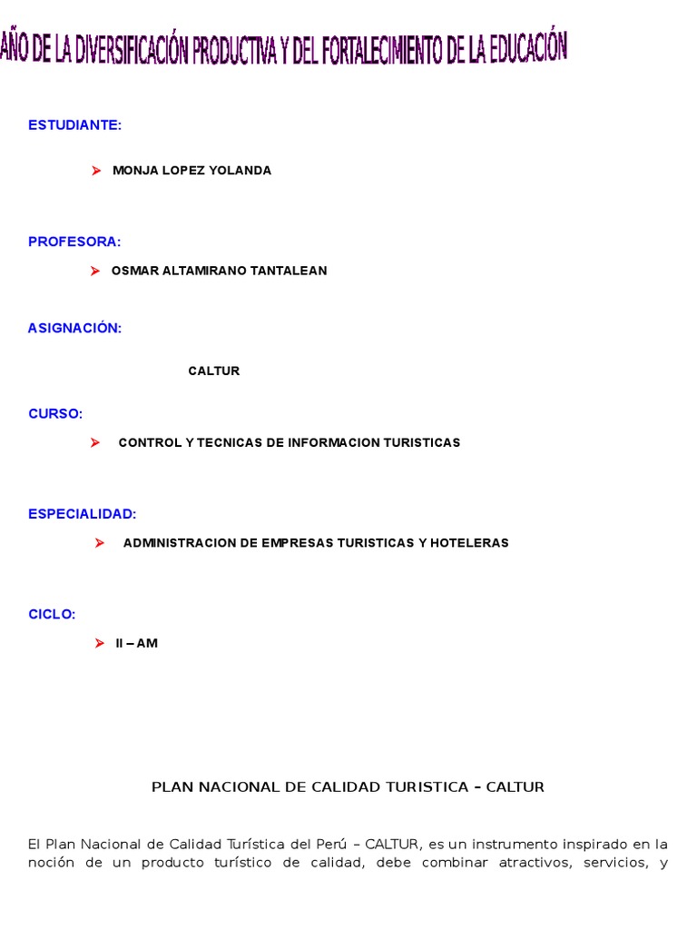 CALTUR | PDF | Turismo | Calidad (comercial)