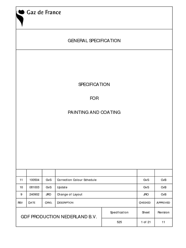 Specification For Painting and Coating | PDF | Paint | Galvanization
