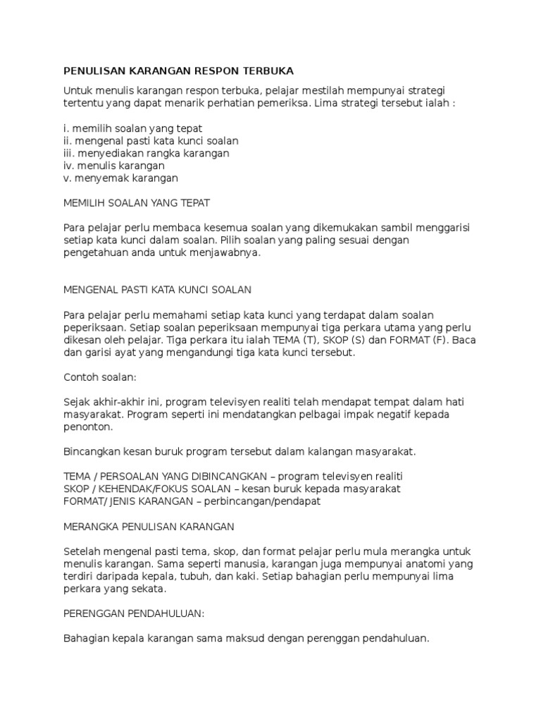 Respon Terbuka | PDF