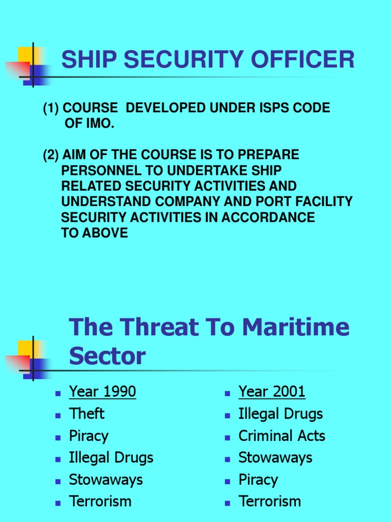 Ship Security Officer | PDF | Risk Management | Water Transport