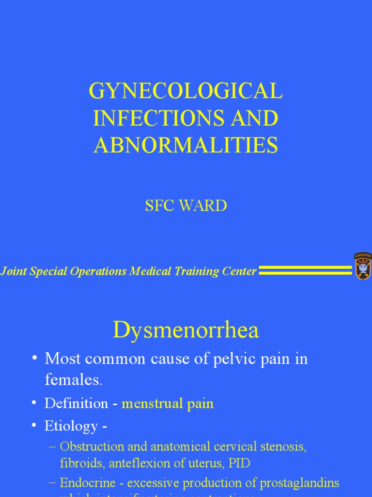 Gynecological Infections and Abnormalities: SFC Ward | PDF ...