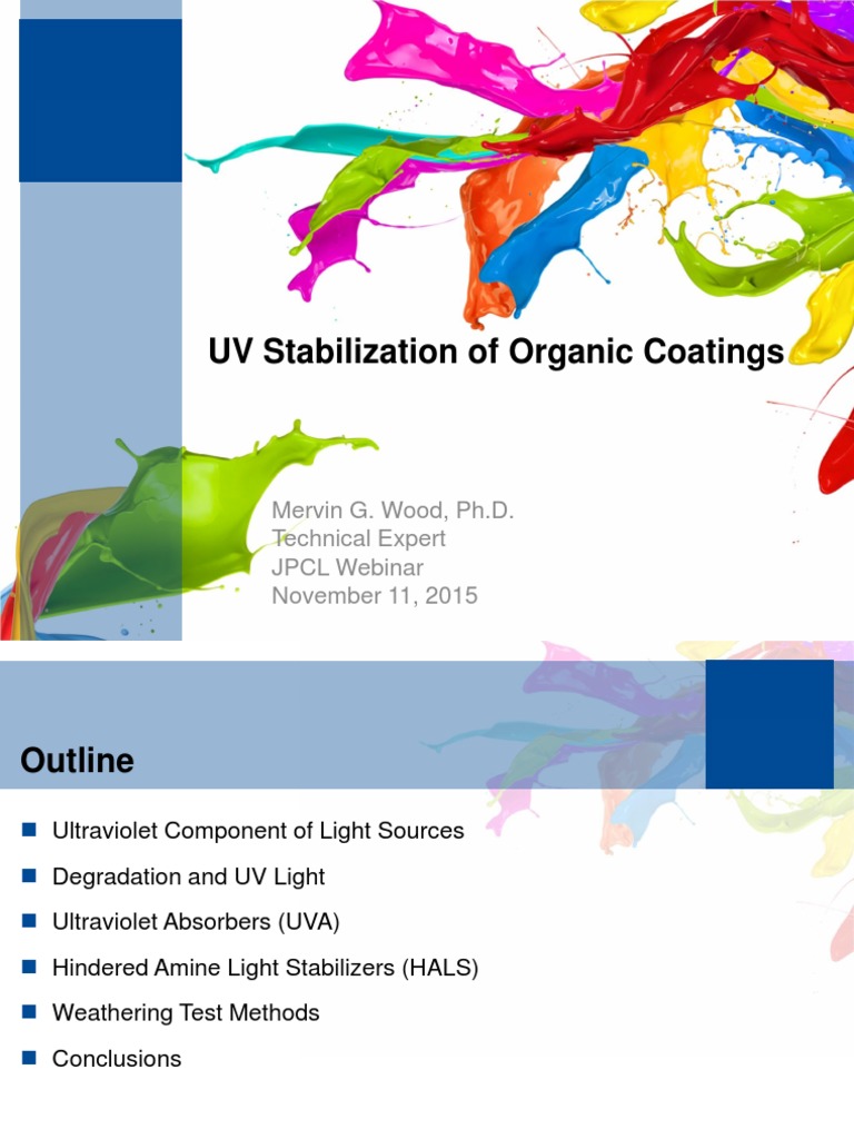 JPCL Webinar - UV Stabilization Final v1 | PDF | Ultraviolet | Chemical ...