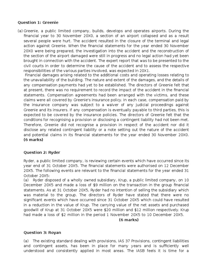 IAS 37 PRactice Questions | PDF | International Financial Reporting ...