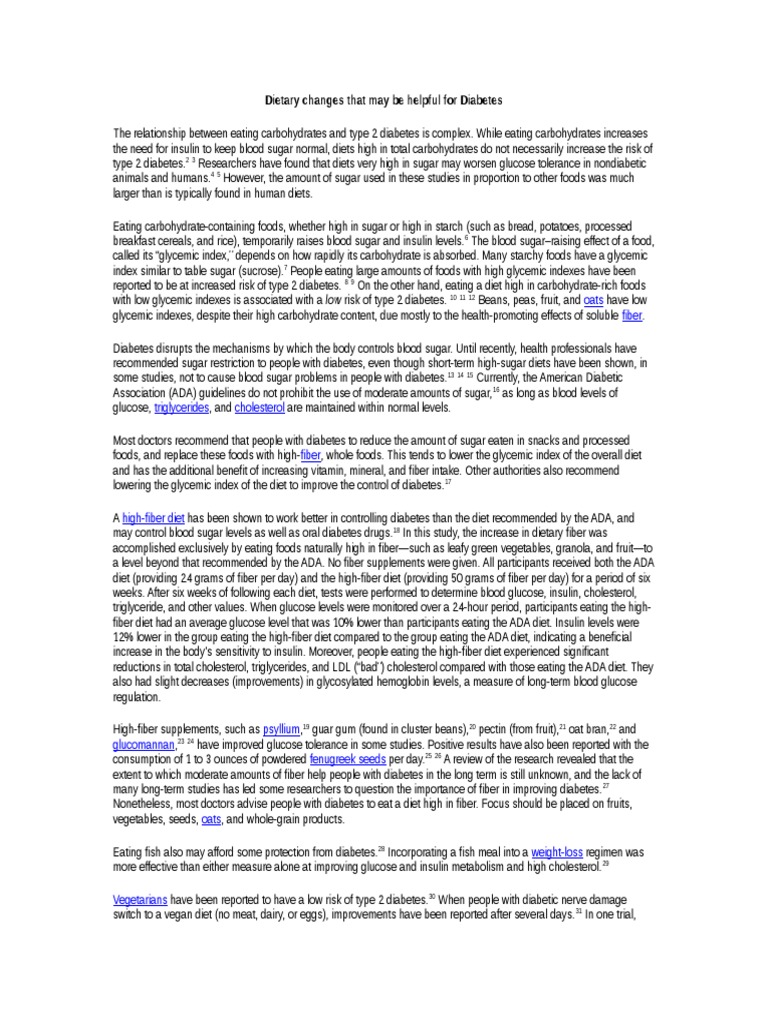 DIetary Guidelines For Diabetes | PDF | Diabetes Mellitus Type 2 ...