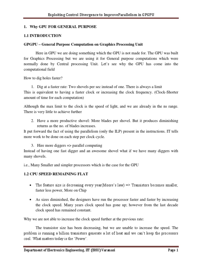 Exploiting Intra Warp Parallelism For GPGPU | PDF | Parallel Computing ...