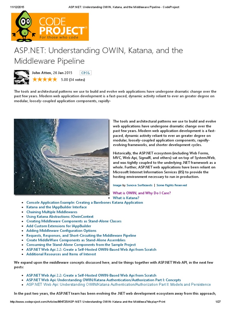 Middleware Pipeline: What Is OWIN, and Why Do I Care? | PDF | Application Programming Interface ...