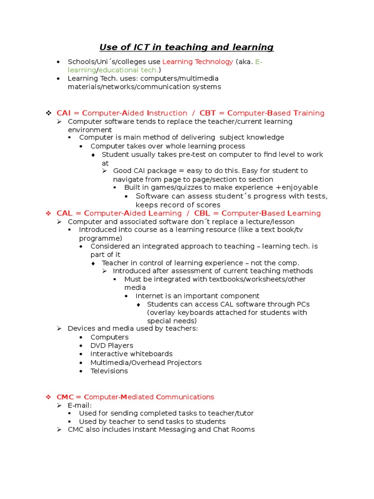Ict Theory Notes