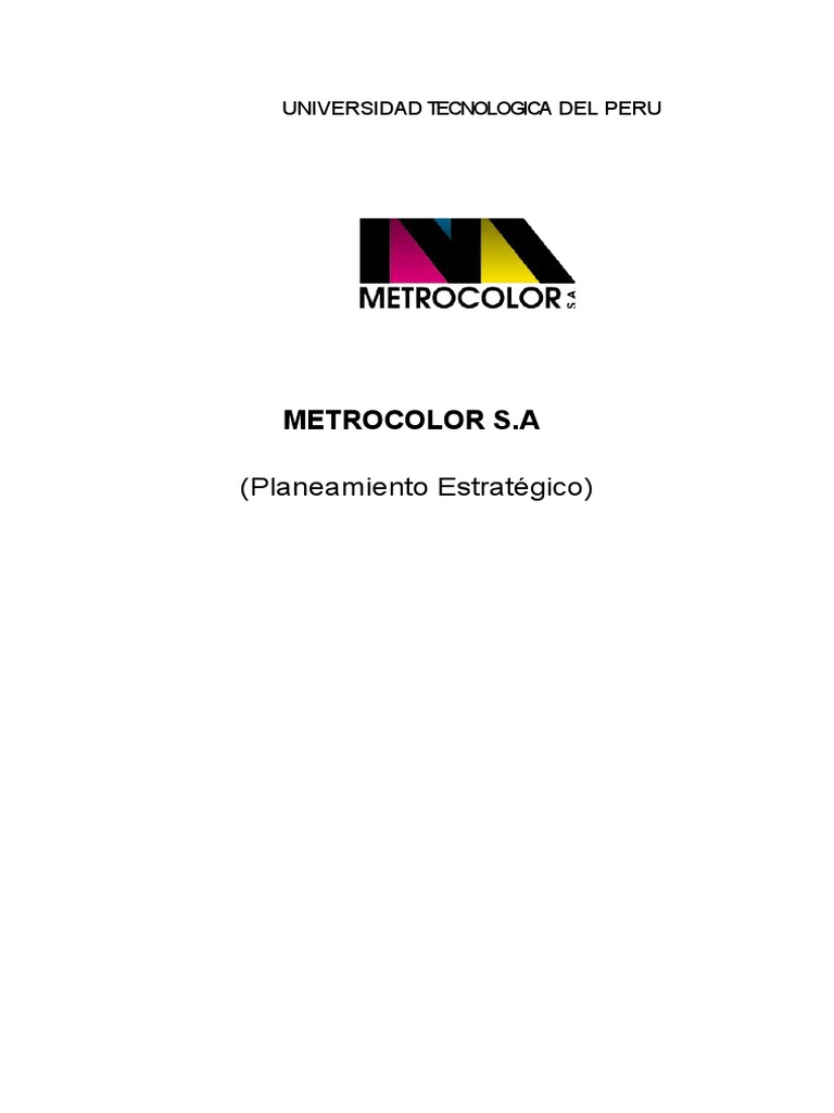 Planeamiento Estratégico de Metrocolor S.A. | PDF | Producto (Negocio ...