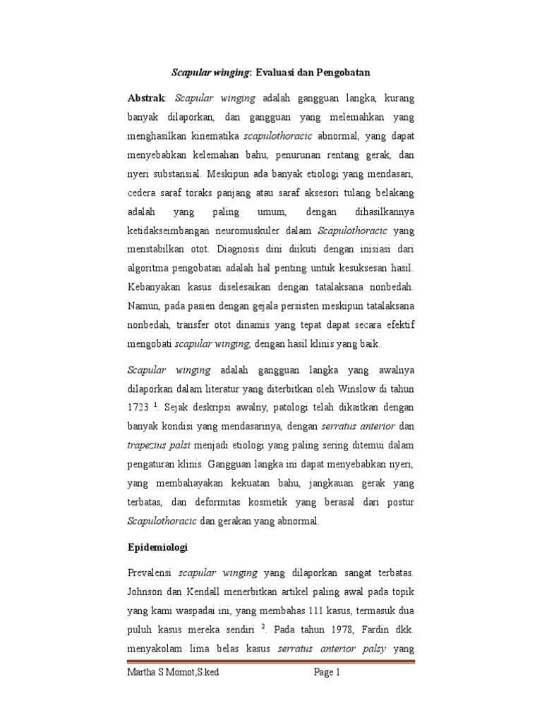 Scapular Winging | PDF