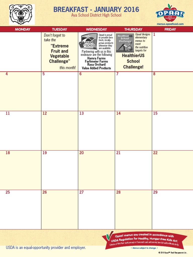 2016-Jan - Ava School District - High School | PDF | Fruit | Pancake