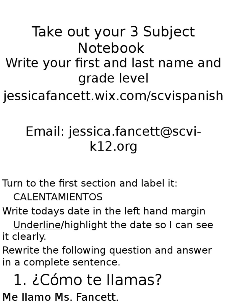 Spanish Notebook Setup Guide | PDF