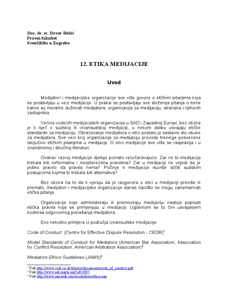 Etika Medijacije | PDF