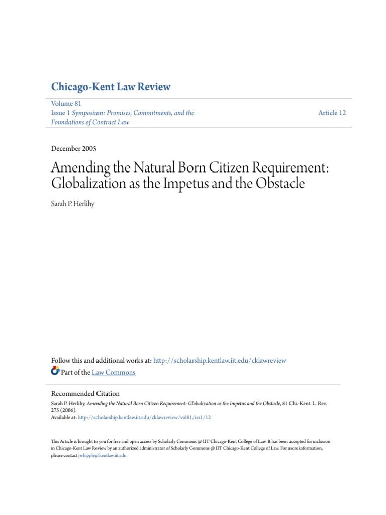 Amending Natural Born Citizen Clause | PDF | United States Constitution ...
