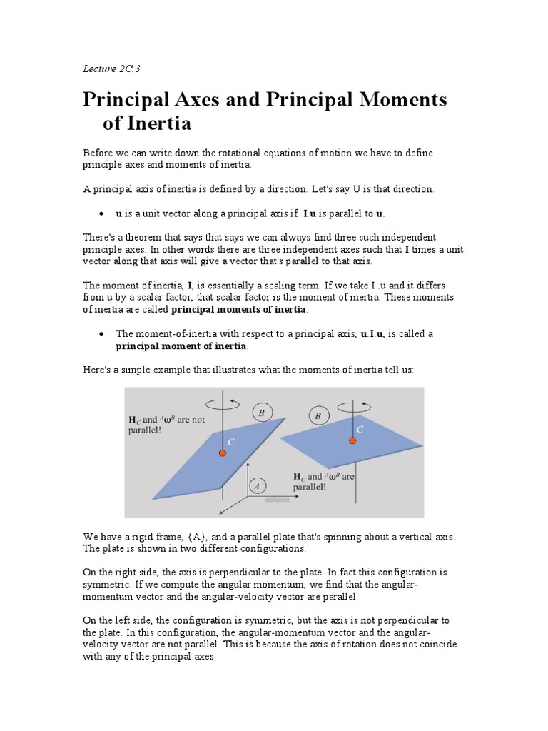 Aerial Robotics Lecture 2C - 3 Principal Axes and Principal Moments of ...