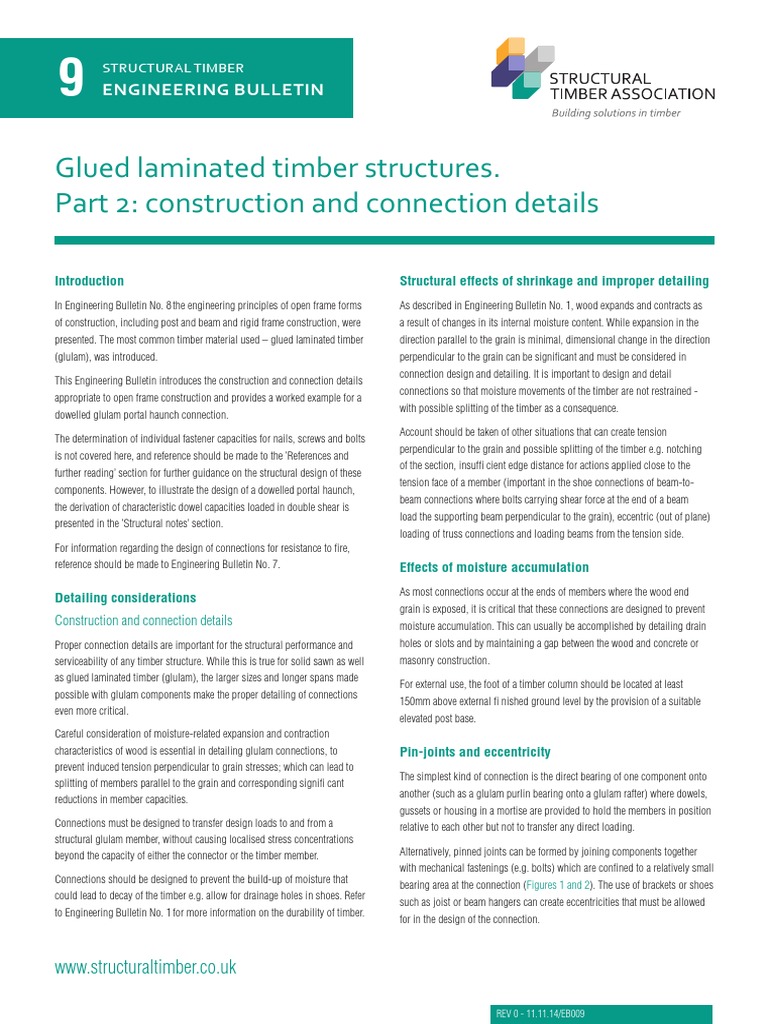 Glulam Construction and Connection Details | PDF
