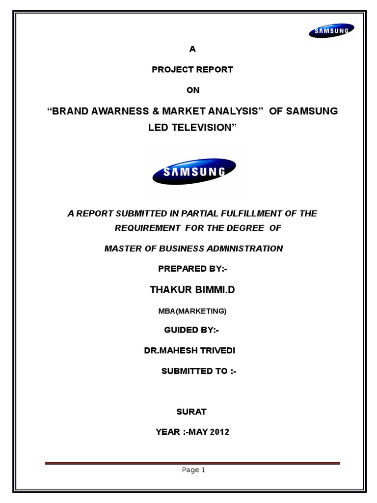 SAMSUNG Report | PDF | Samsung Electronics | Brand