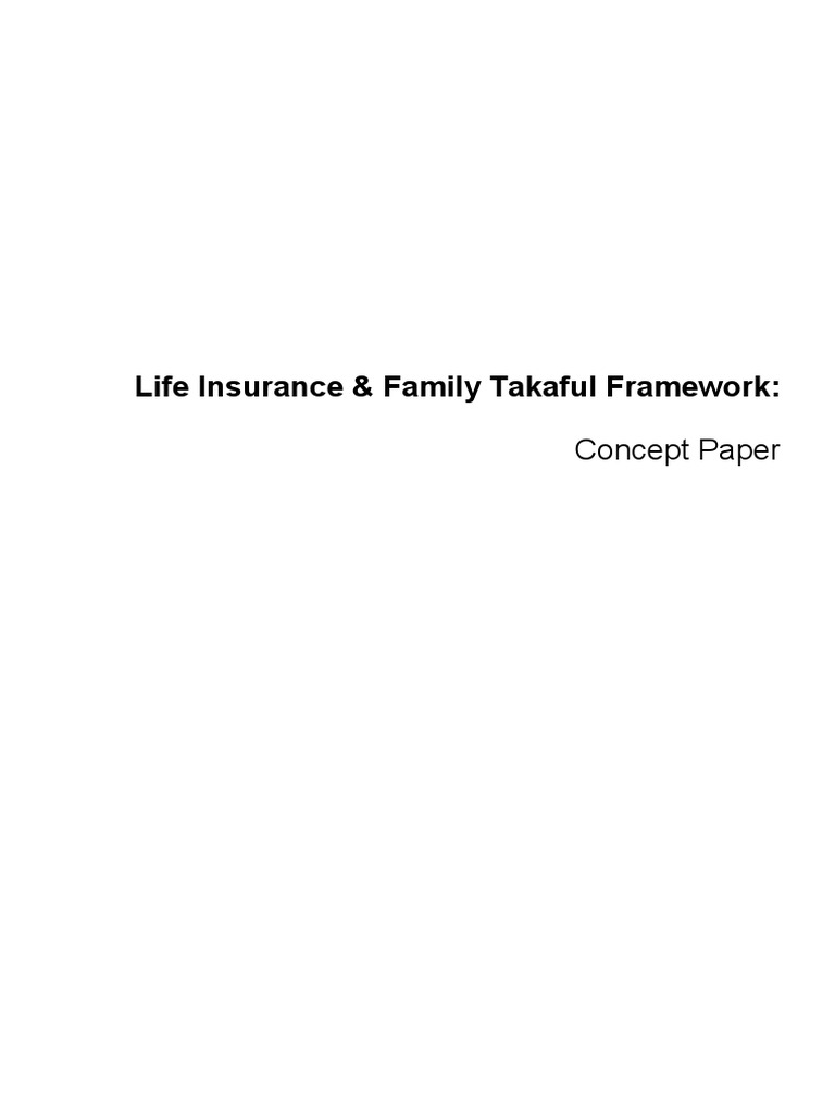 Life Insurance and Family Takaful Framework Concept Paper | PDF ...