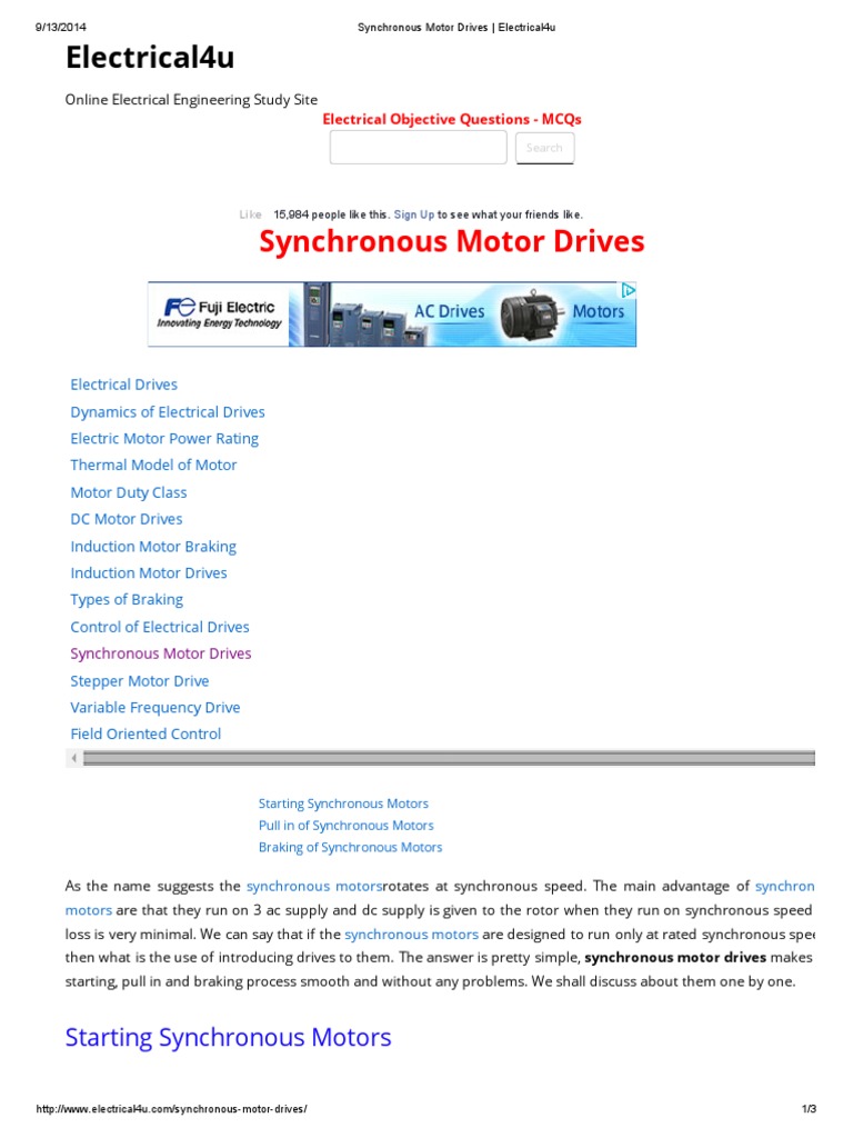Synchronous Motor Drive Fundamentals | PDF | Vehicles | Magnetic Devices