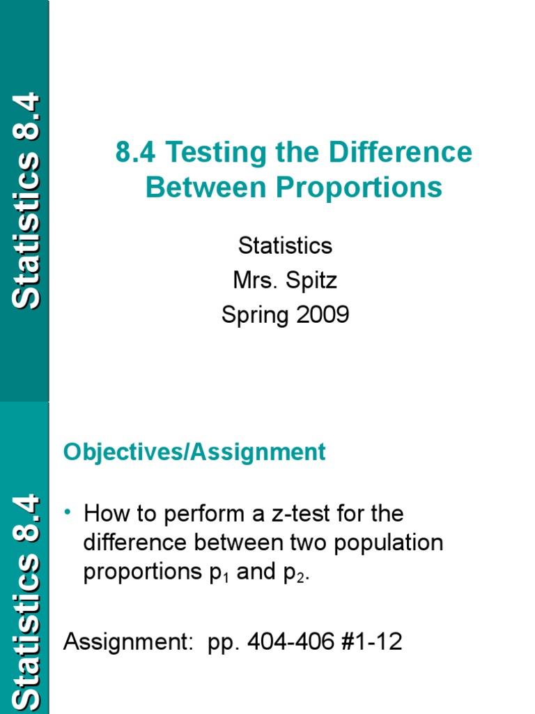 Testing The Difference Between Proportions | PDF | Null Hypothesis ...