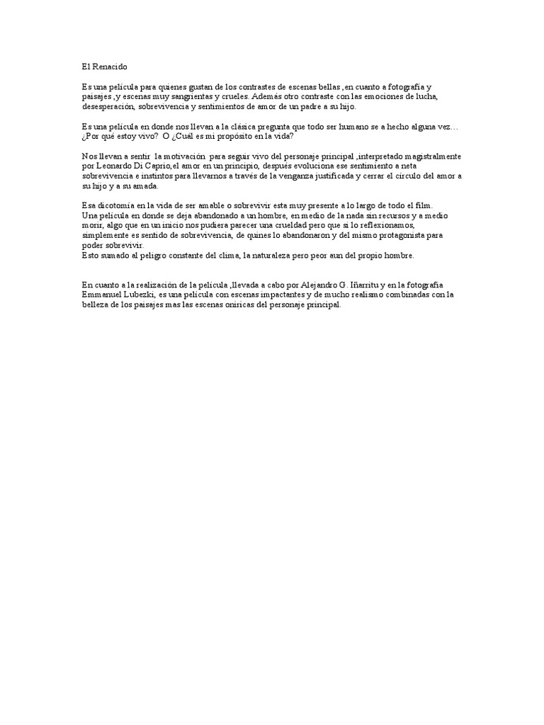 El Renacido | PDF