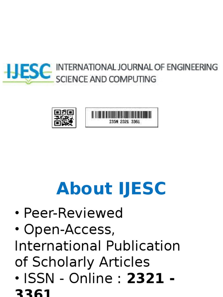 IJESC: Open-Access Engineering Journal | PDF | Academic Journal ...
