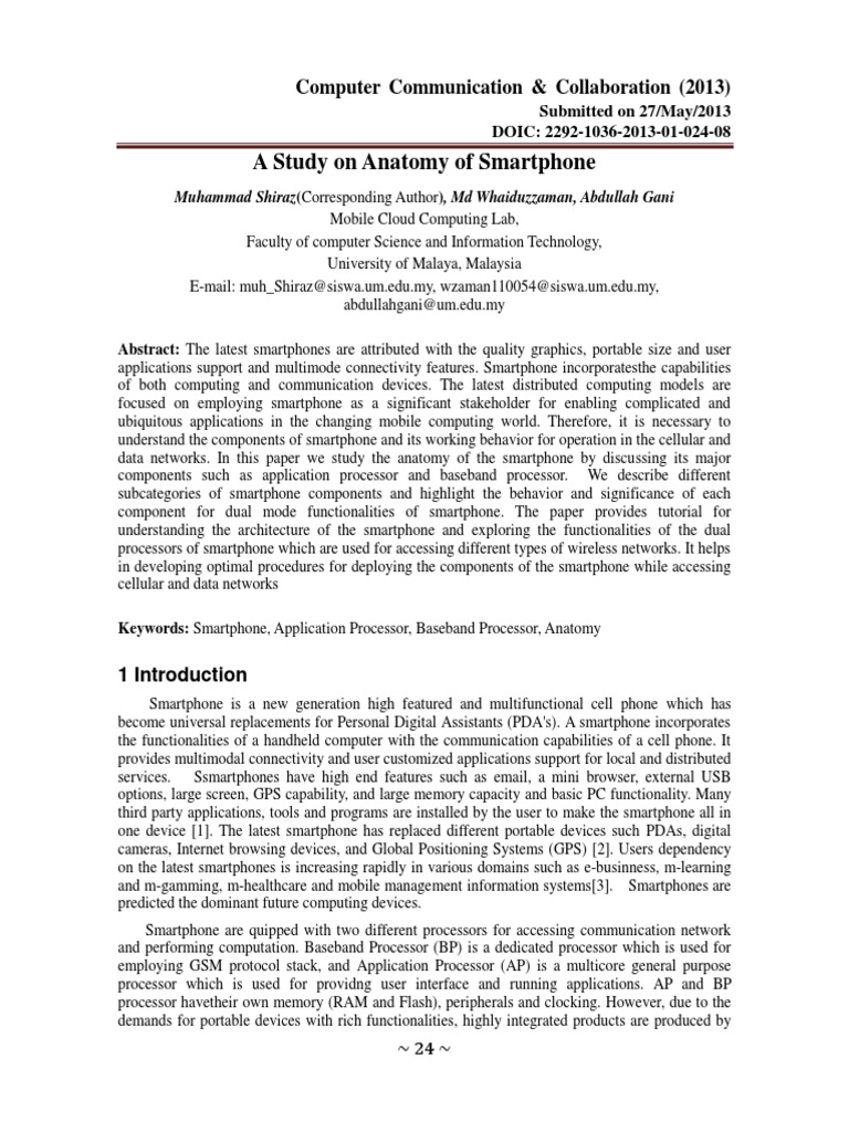 Anatomy of Smartphone | PDF | System On A Chip | Smartphone