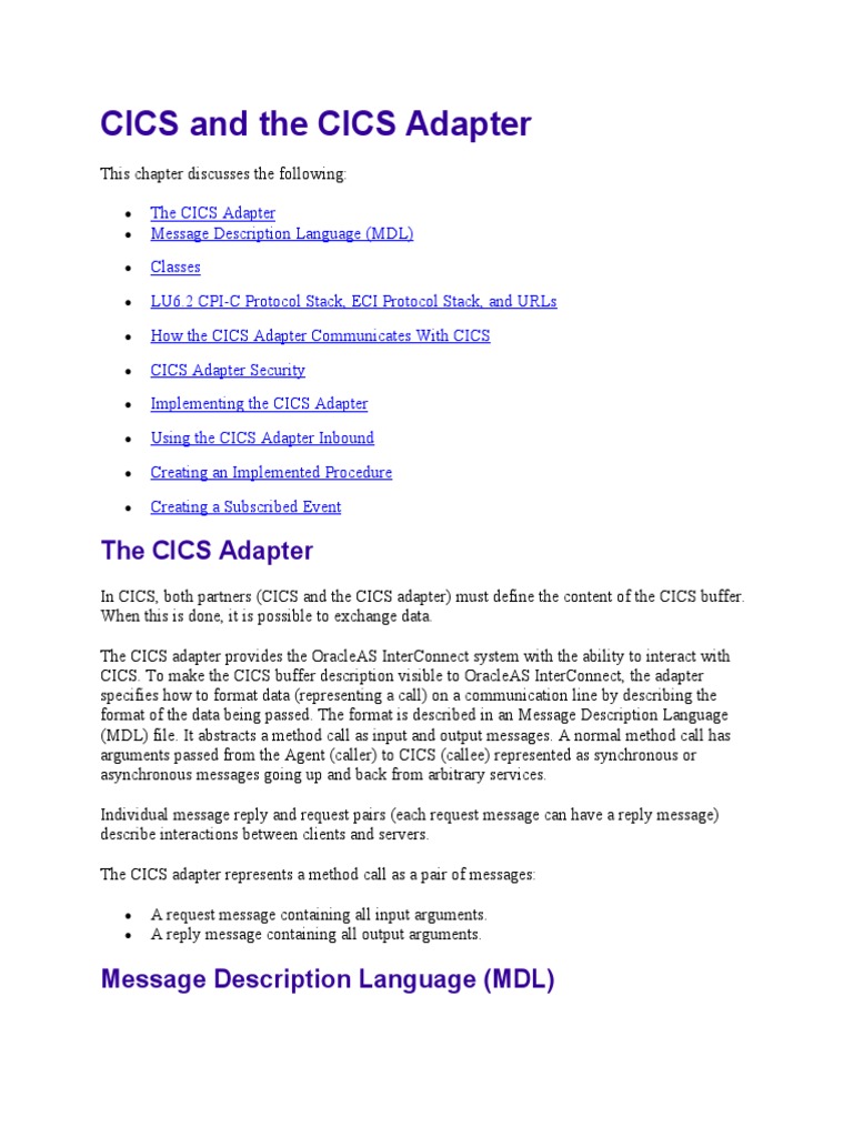 Cics And The Cics Adapter Pdf Method Computer Programming Class Computer Programming 