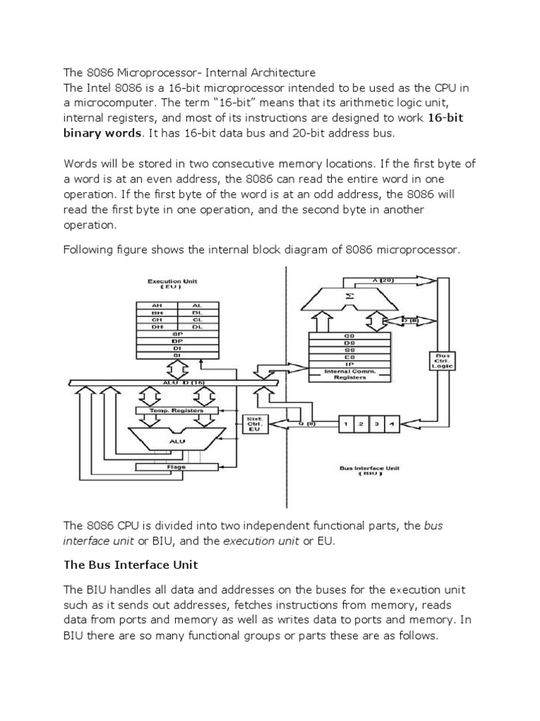 The 8086 Microprocessor | PDF | Instruction Set | Central Processing Unit