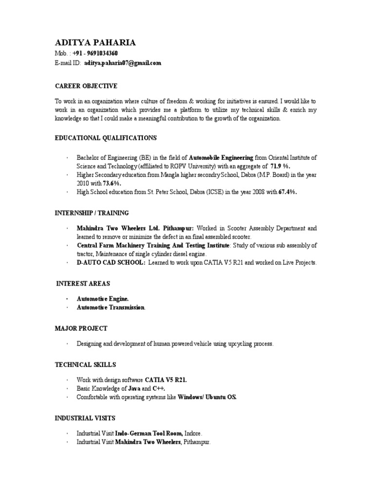 Aditya Paharia's Resume Overview | PDF
