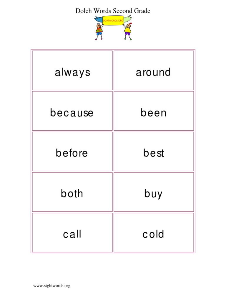 Second Grade Dolch Words List | PDF