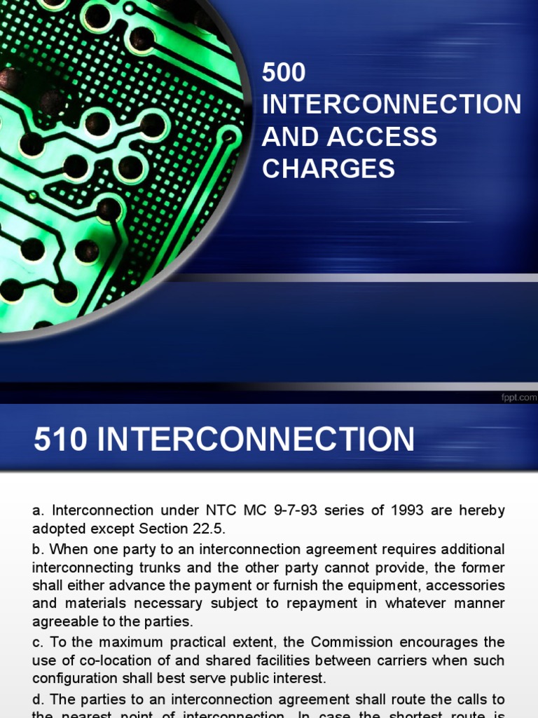 500 Interconnection and Access Charges | PDF | Telecommunication | Subsidy