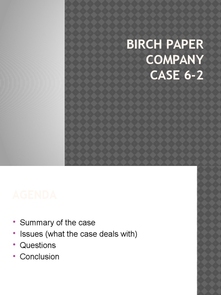 Birch Paper Company Transfer Pricing Case | PDF | Business