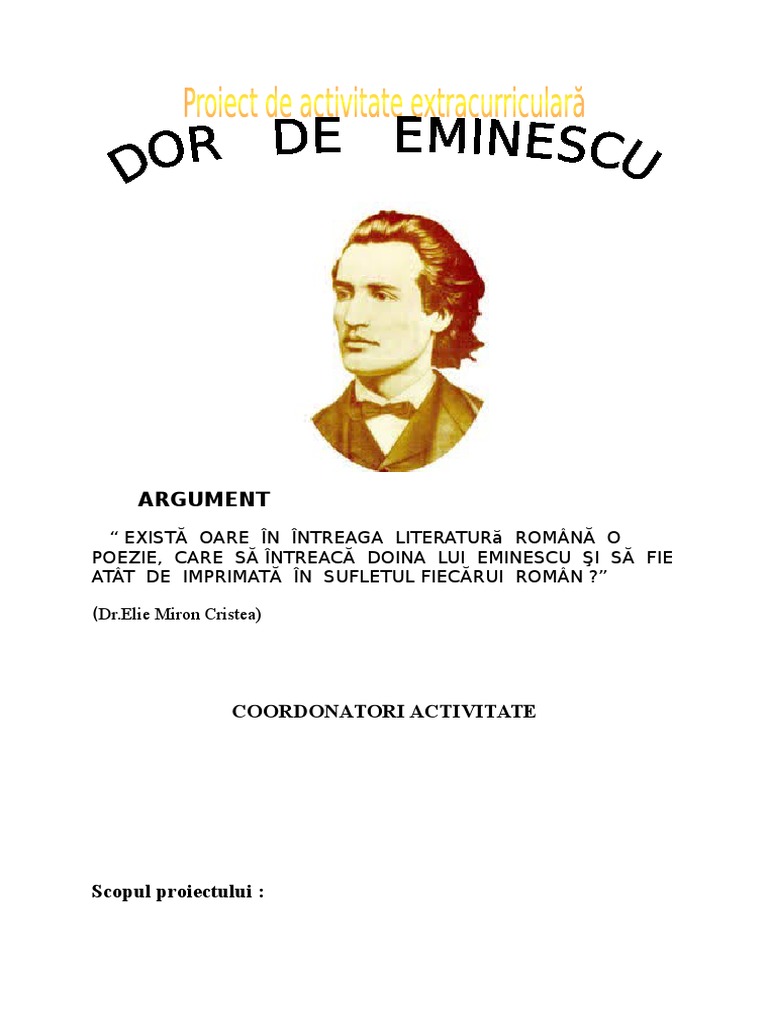 Proiect Didactic Eminescu | PDF